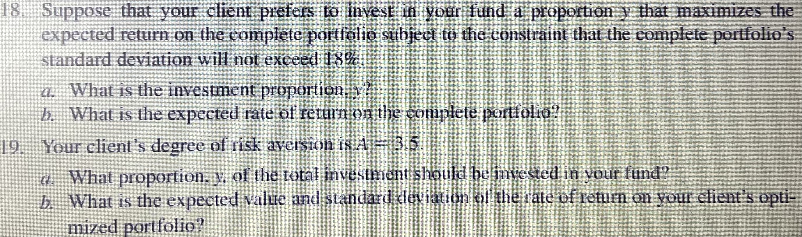 Solved Suppose that your client prefers to invest in your | Chegg.com