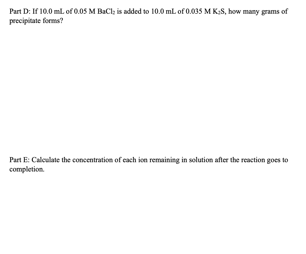 Solved 3.) (5 points) Consider the following reaction: BaCl2 | Chegg.com