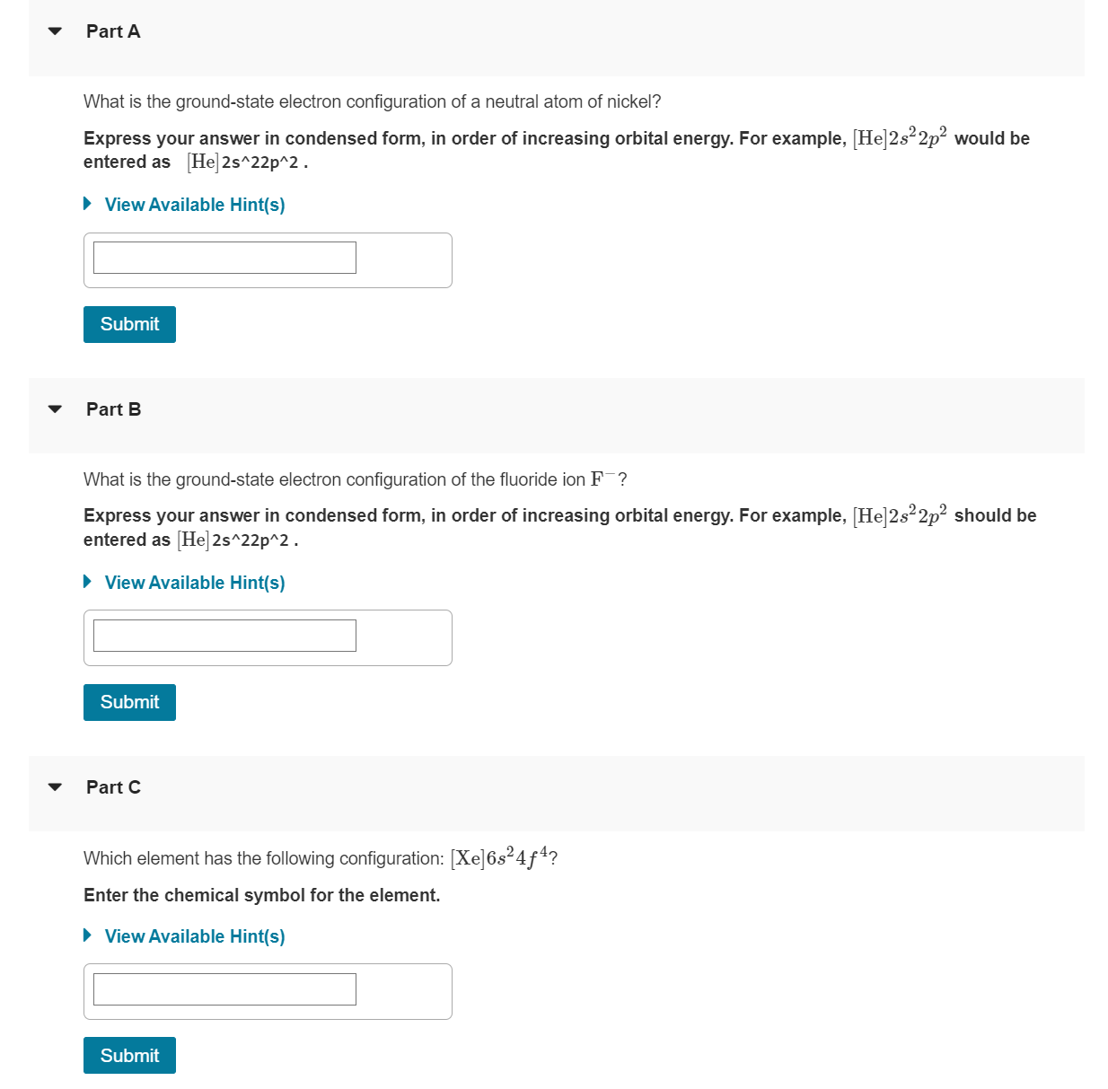 Solved What Is The Ground State Electron Configuration Of A