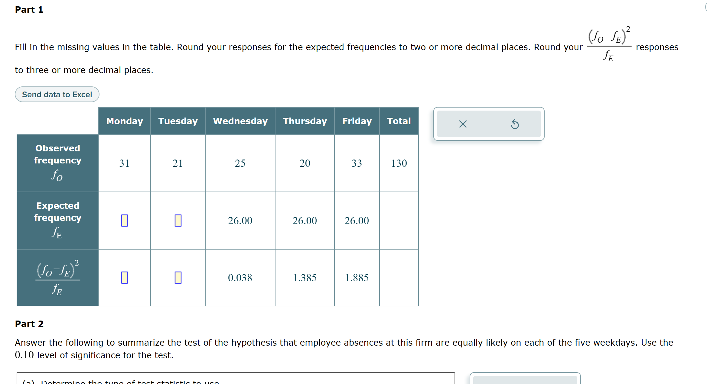 Solved Fill in the missing values in the table. Round your | Chegg.com