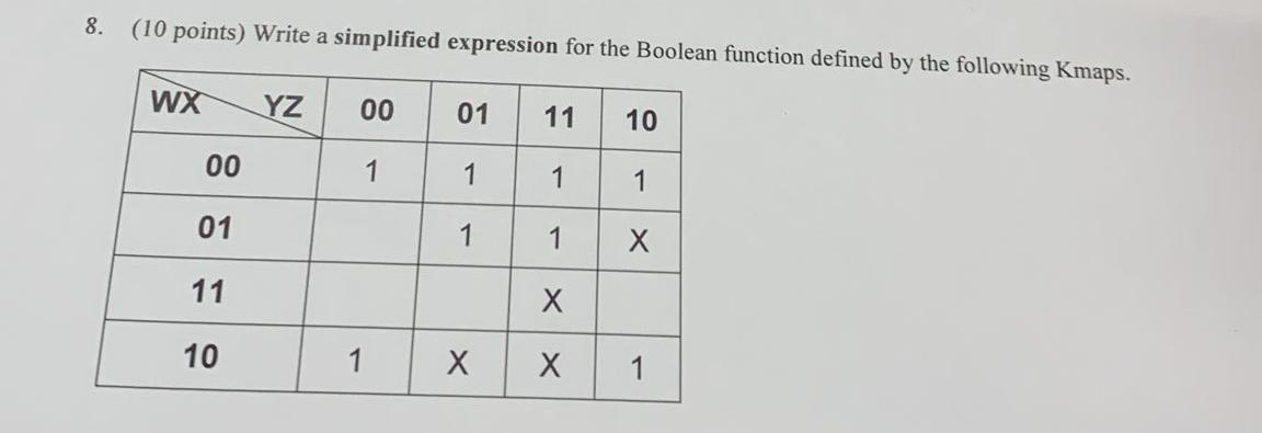 Solved 8 10 Points Write A Simplified Expression For The 