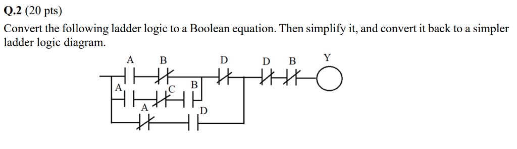 Solved 0.2 (20 pts) Convert the following ladder logic to a | Chegg.com