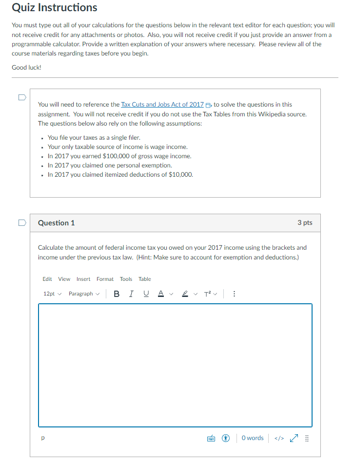 Solved Quiz Instructions You must type out all of your | Chegg.com