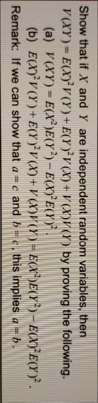 Solved Show that if X and Y are independent random | Chegg.com