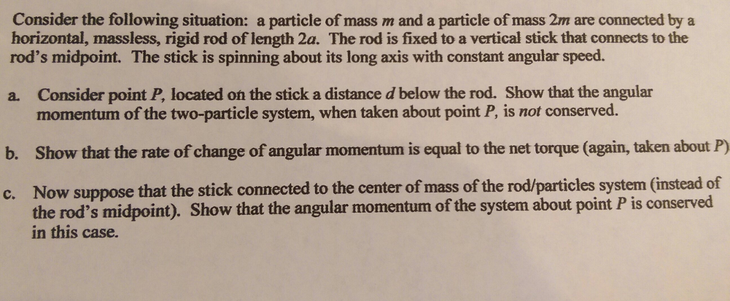 Solved Consider the following situation: a particle of mass | Chegg.com