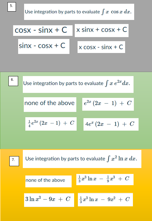 Solved Second Set of Calculus Practice Problems from online | Chegg.com