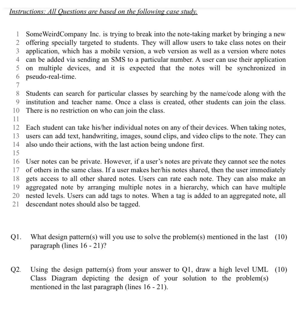 Solved Answer the Q1 and Q2. Q1 is about the design pattern | Chegg.com