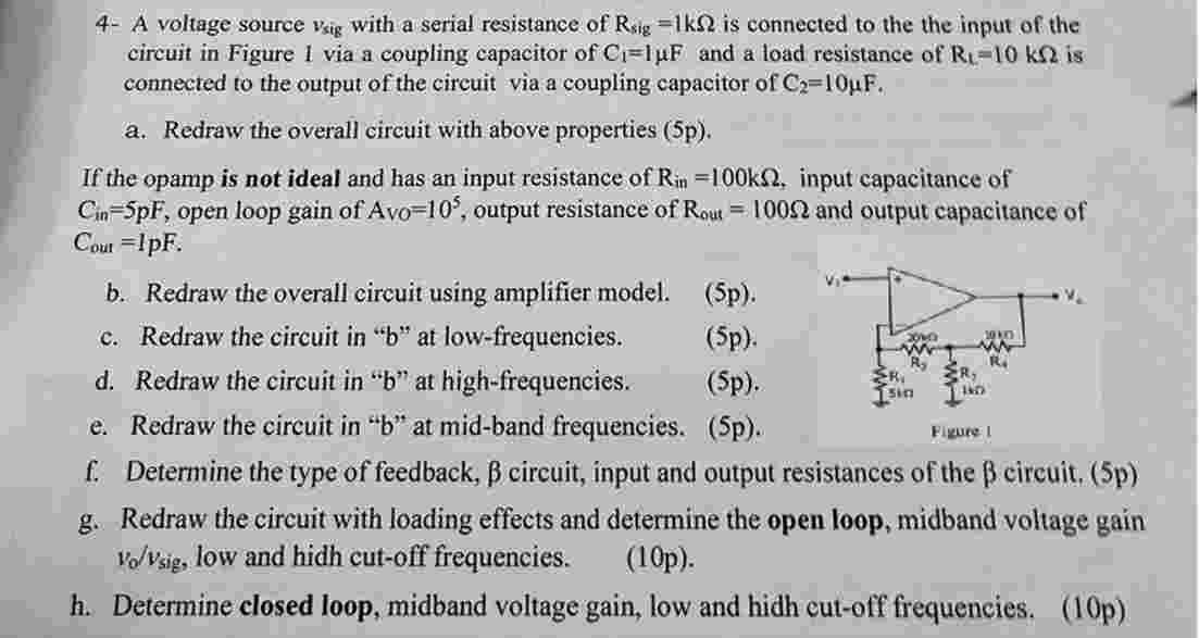 Solved 4- ﻿A voltage source vsig ﻿with a serial resistance | Chegg.com