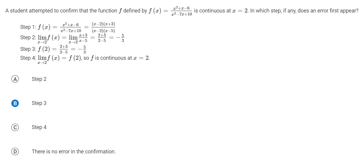Solved A student attempted to confirm that the function f | Chegg.com