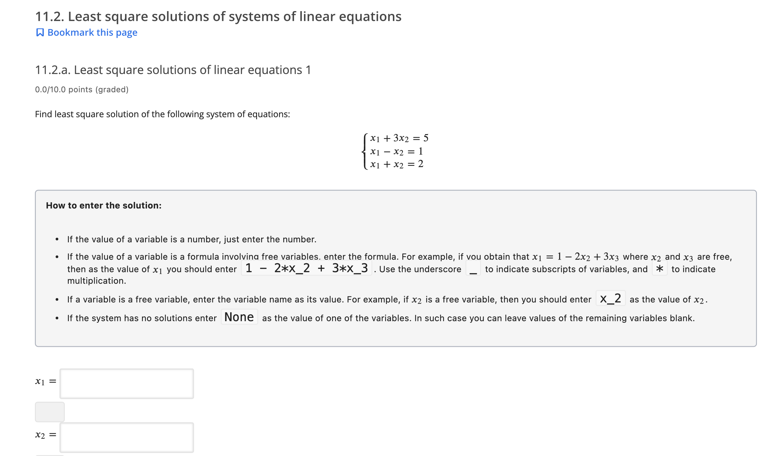 Solved 11.2. Least square solutions of systems of linear | Chegg.com