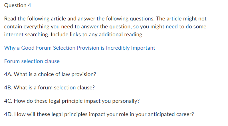 Solved Read the following article and answer the following | Chegg.com