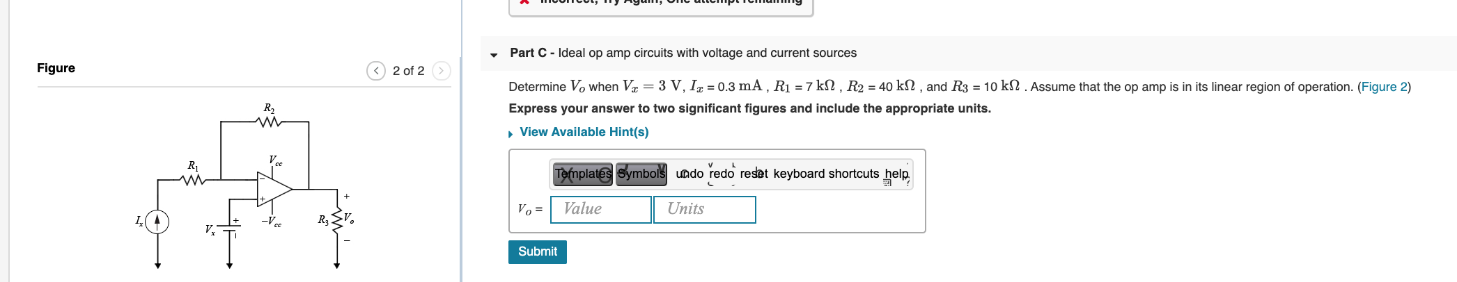 Solved Part B - Ideal op amp circuits with a voltage source: | Chegg.com