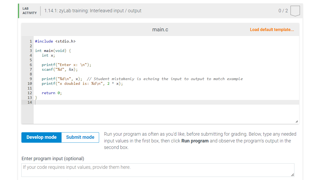 Solved \begin{tabular}{l|l} LAB & 1.14.1: zyLab training: | Chegg.com