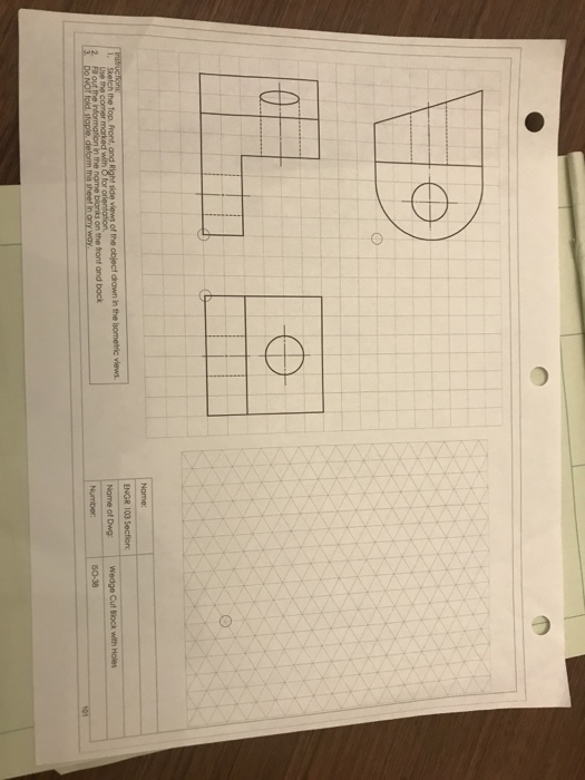 Solved ENGR 103 Section Nome of Dwg: Slant Cut "H" Block | Chegg.com