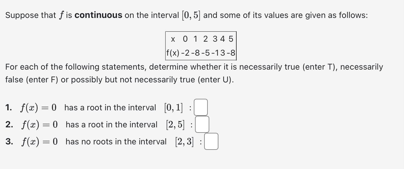 Solved Suppose that f is continuous on the interval [0,5] | Chegg.com