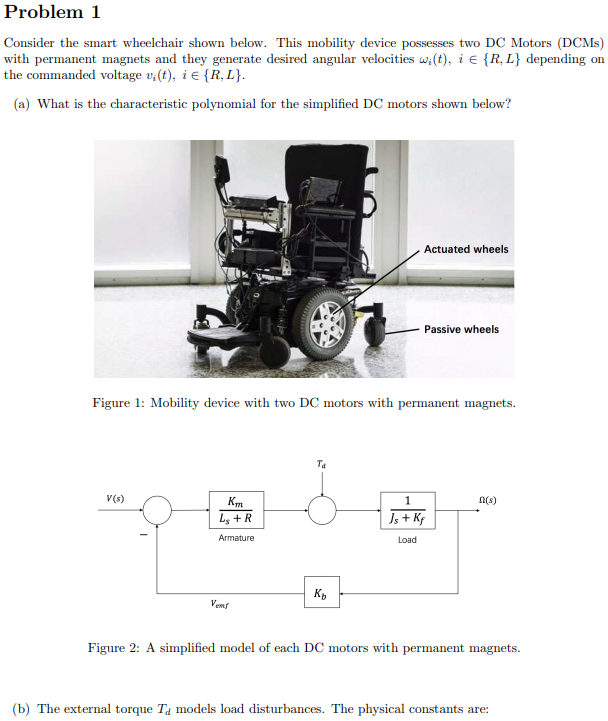 Solved Problem 1 Consider the smart wheelchair shown below. | Chegg.com