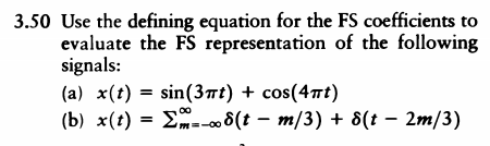 Solved 3.50 Use the defining equation for the FS | Chegg.com