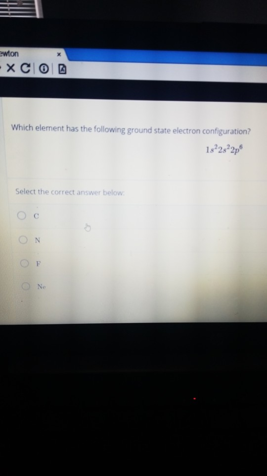 Solved ewton Which element has the following ground state | Chegg.com