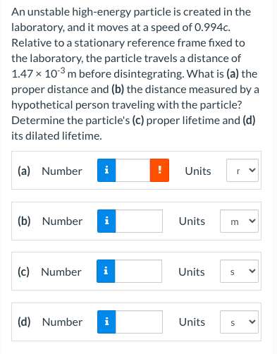 Solved An unstable high-energy particle is created in the | Chegg.com