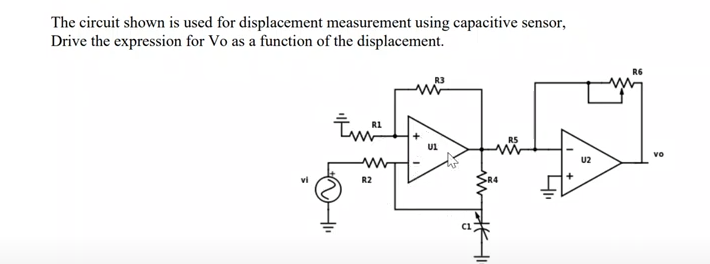 Solved The circuit shown is used for displacement | Chegg.com