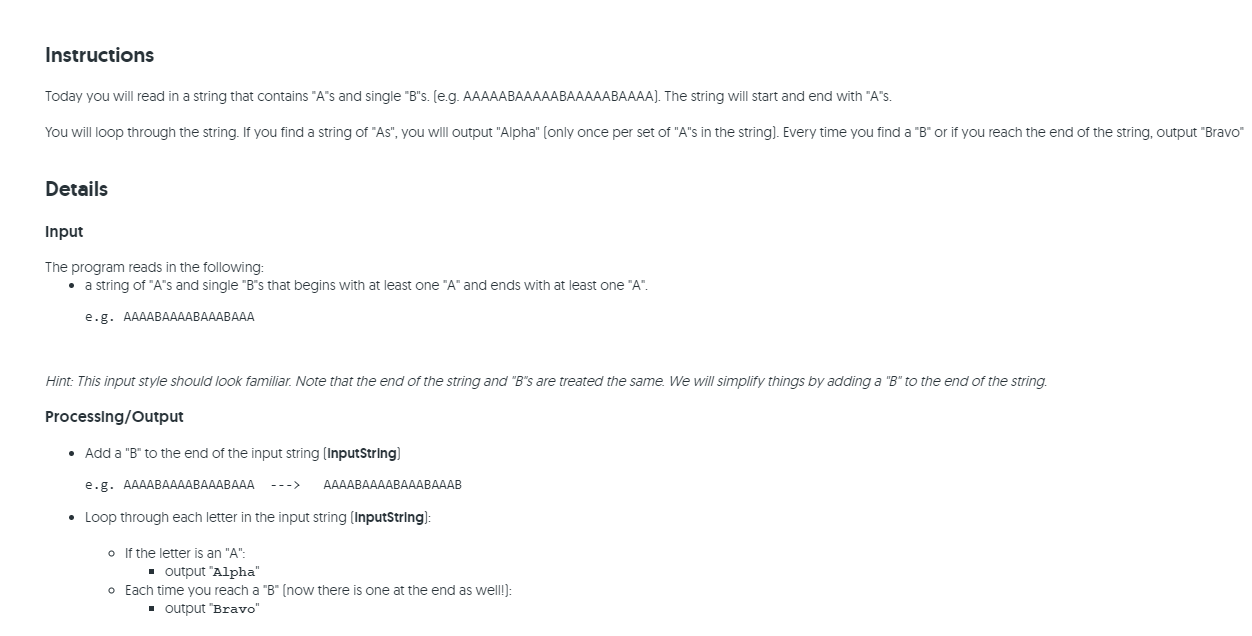 Solved Instructions Today you will read in a string that | Chegg.com
