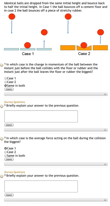 Solved Identical balls are dropped from the same initial | Chegg.com