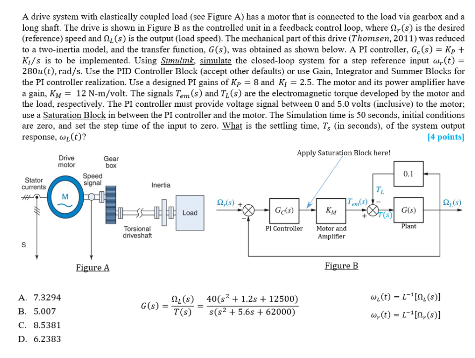 Solved A drive system with elastically coupled load (see | Chegg.com