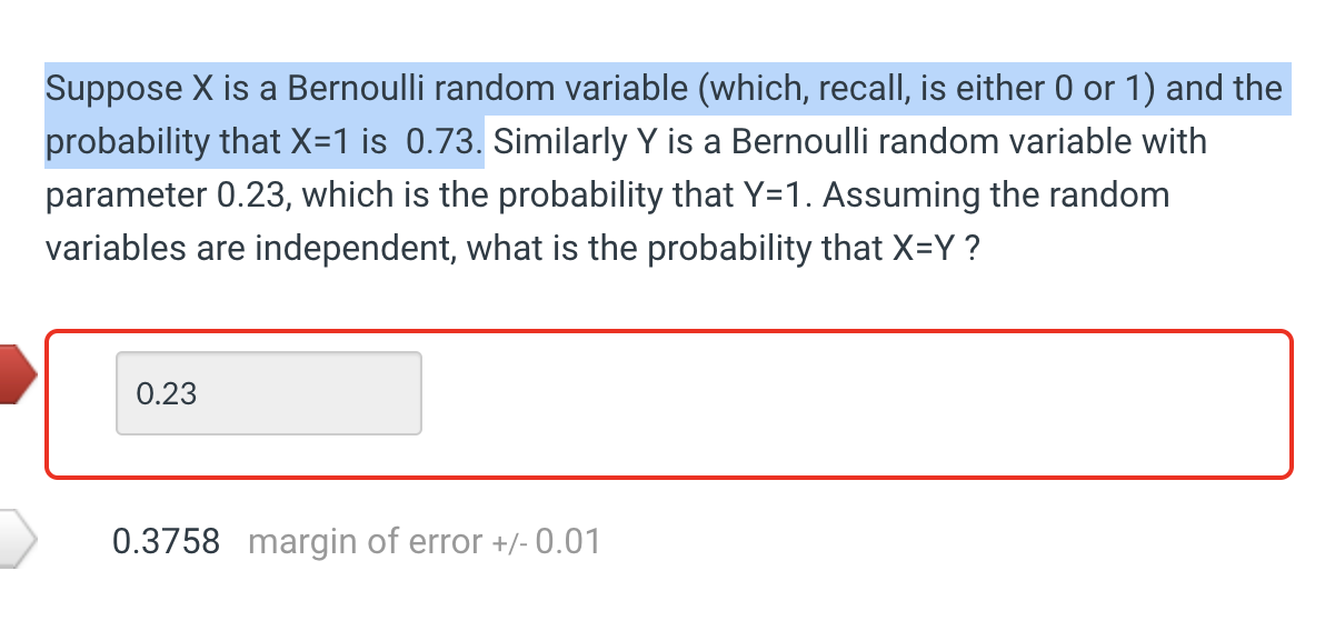 Solved Suppose X is a Bernoulli random variable (which, | Chegg.com