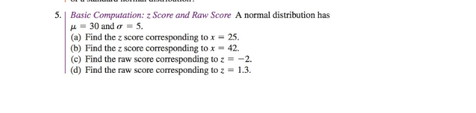 Solved Basic Computation: z Score and Raw Score A normal | Chegg.com
