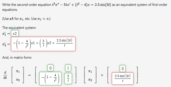 Solved Write the second-order equation | Chegg.com