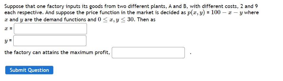Solved Suppose that one factory inputs its goods from two | Chegg.com