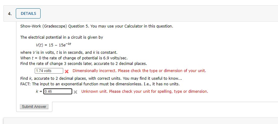 Solved DETAILS Show-Work (Gradescope) Question 5. You may | Chegg.com
