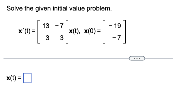 Solved Solve the given initial value problem. | Chegg.com