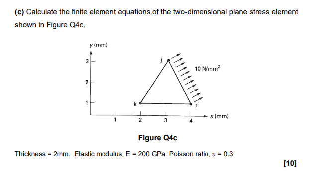 (c) Calculate the finite element equations of the | Chegg.com