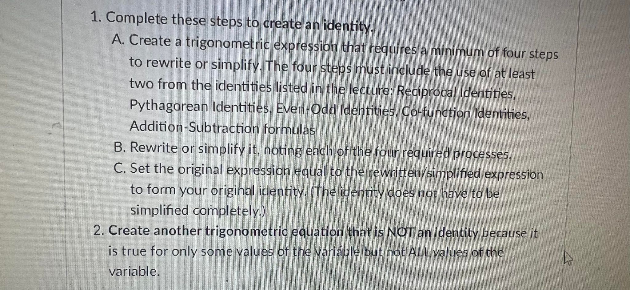 Solved Complete these steps to create an identity.A. ﻿Create | Chegg.com
