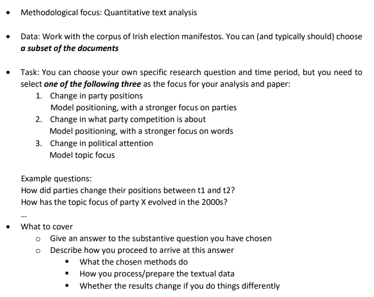 Solved - Methodological focus: Quantitative text analysis - | Chegg.com