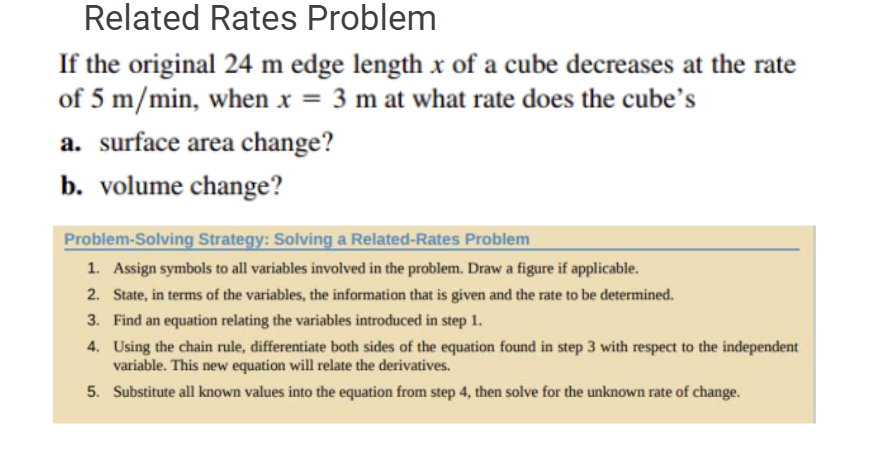Solved Related Rates Problem If the original 24 m edge | Chegg.com