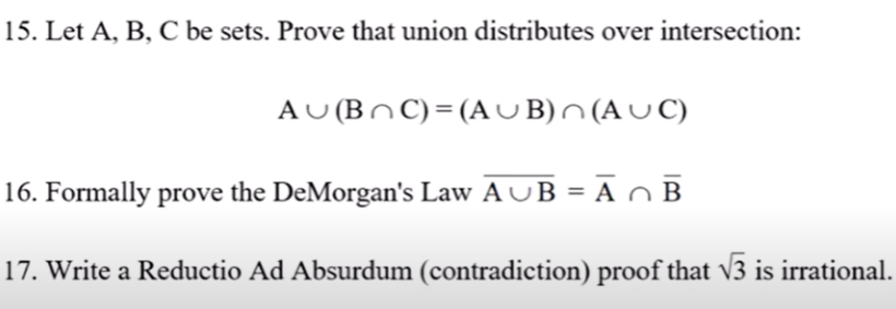 Solved 15. Let A, B, C be sets. Prove that union distributes | Chegg.com