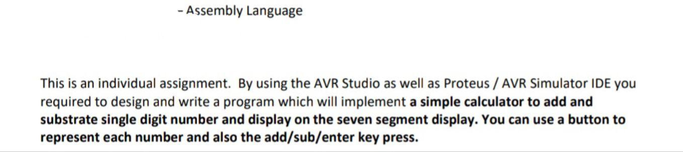 Solved This is an individual assignment. By using the AVR | Chegg.com