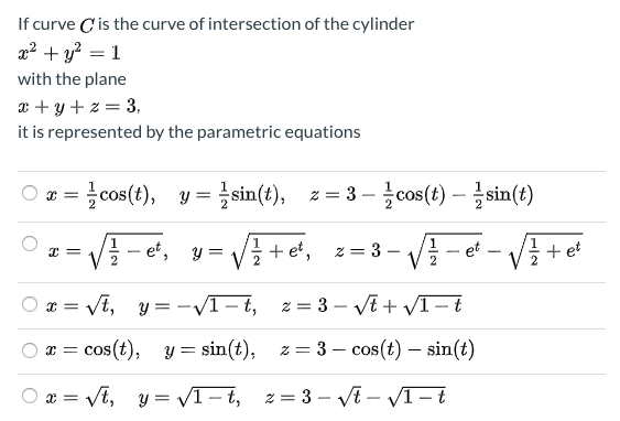 Solved If curve C is the curve of intersection of the | Chegg.com