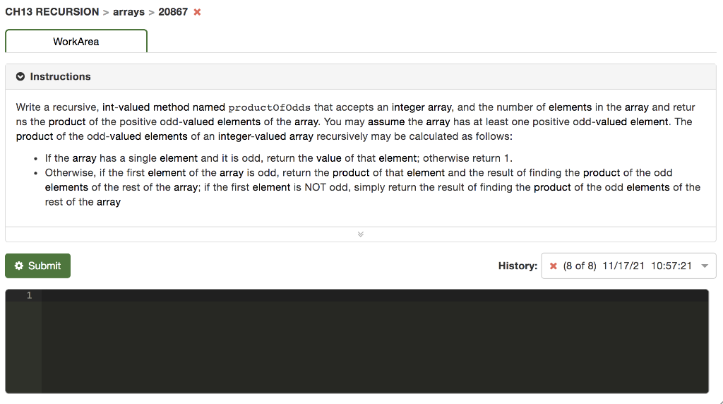 Solved Ch13 Recursion Arrays 20867 X Workarea 
