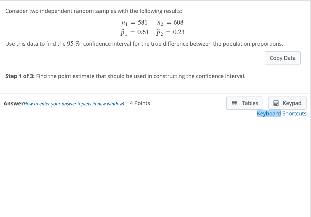 Solved Consider two independent random samples with the | Chegg.com