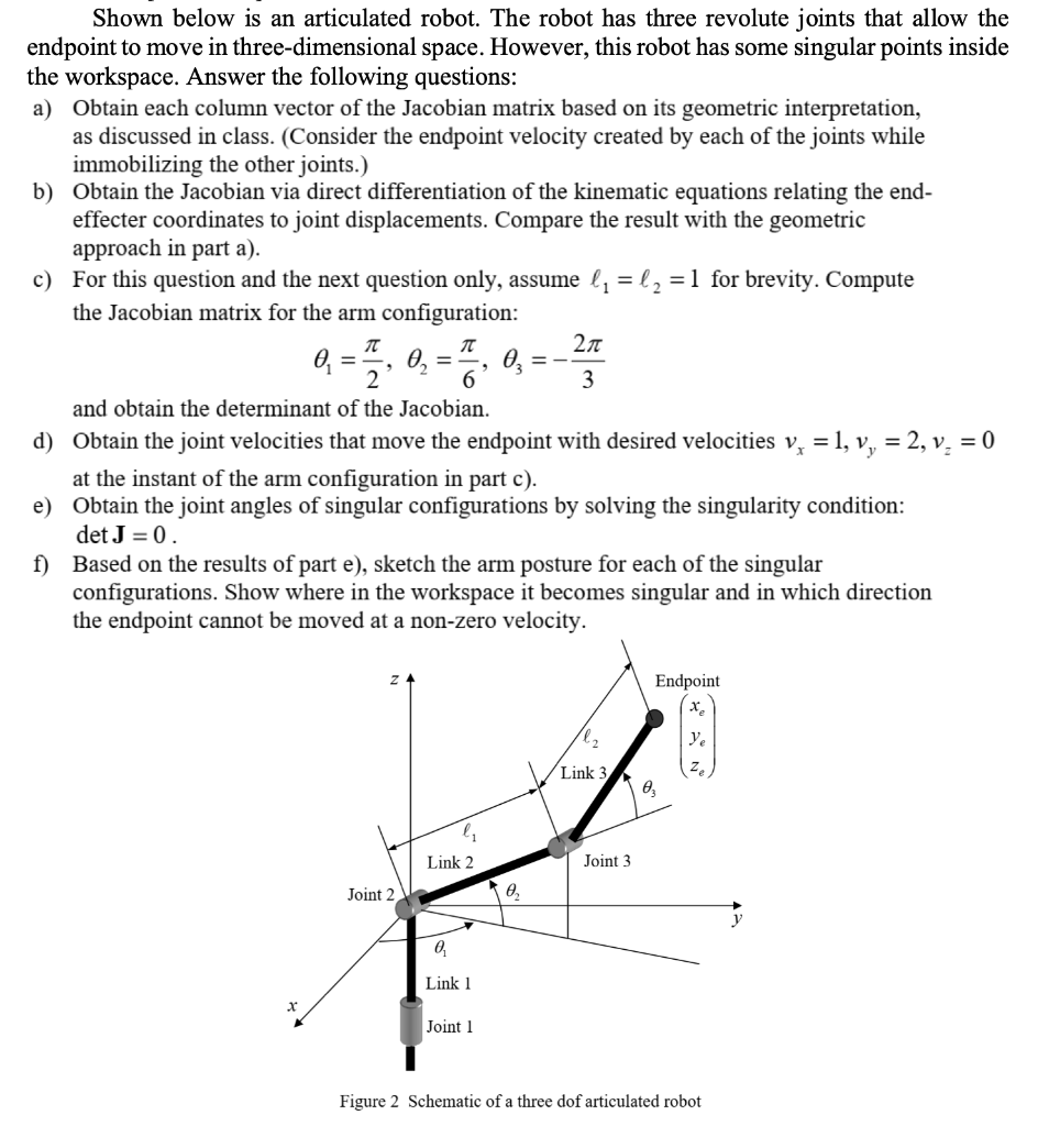 Solved Shown below is an articulated robot. The robot has | Chegg.com