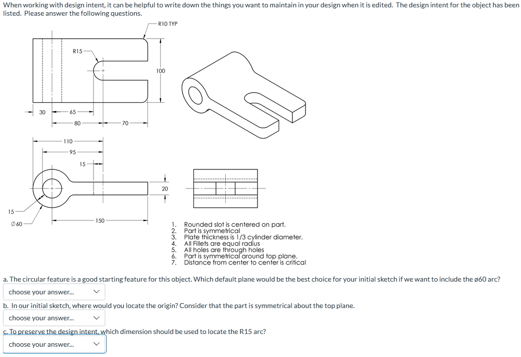 Solved Rounded slot is centered on part. ∴ Part is | Chegg.com