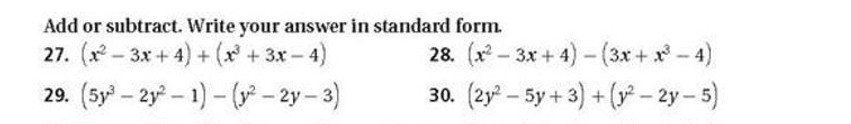 Solved Add or subtract. Write your answer in standard form. | Chegg.com