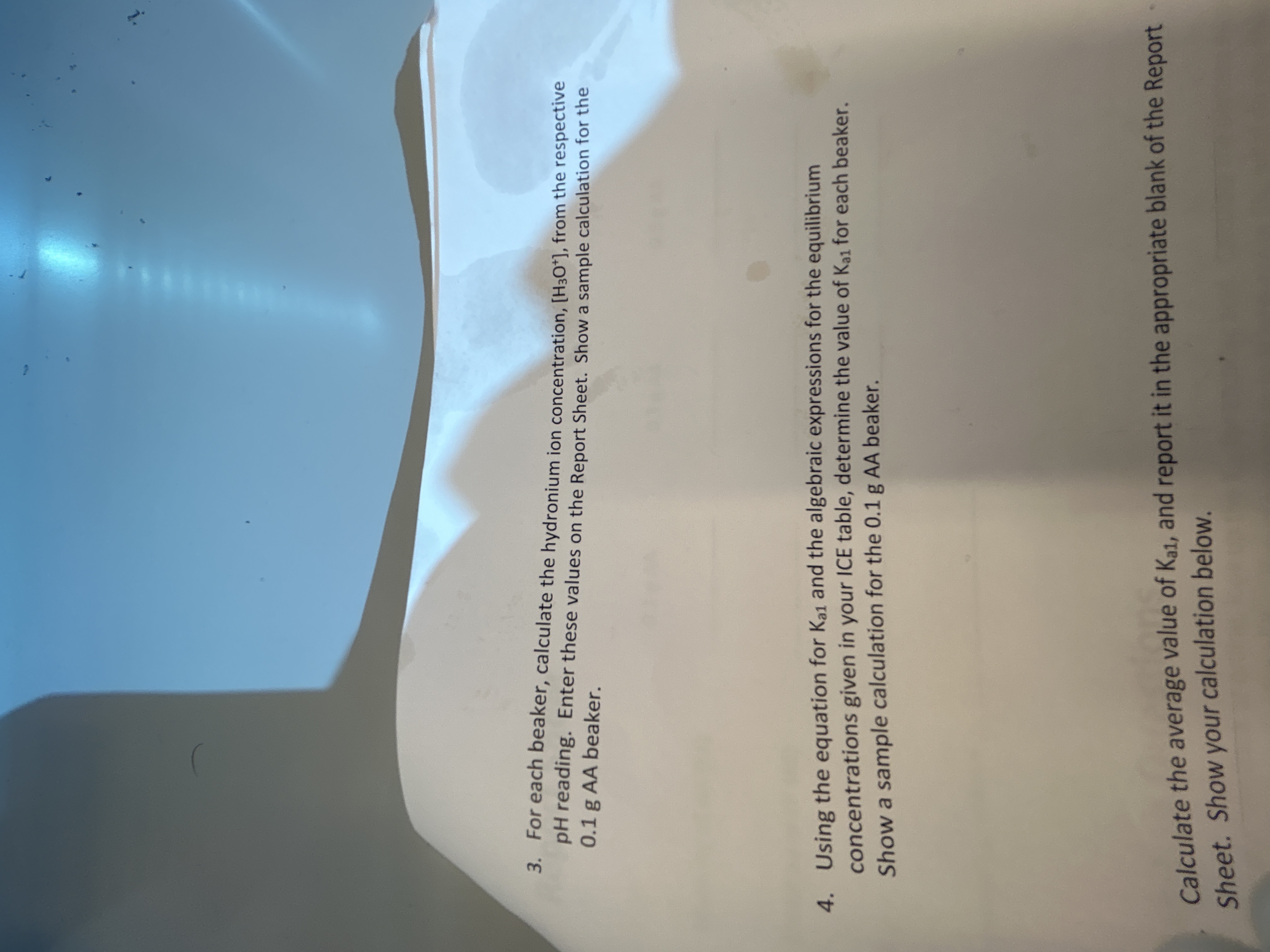3. For each beaker, calculate the hydronium ion | Chegg.com