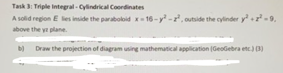 Solved Task 3 Triple Integral Cylindrical Coordinates A