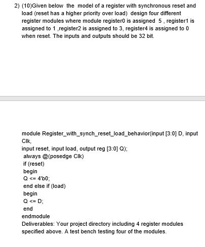 Solved 2) (10)Given below the model of a register with | Chegg.com