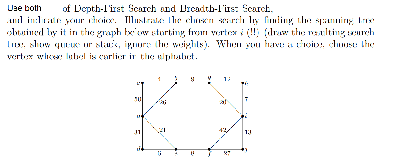 Use both of Depth-First Search and Breadth-First | Chegg.com