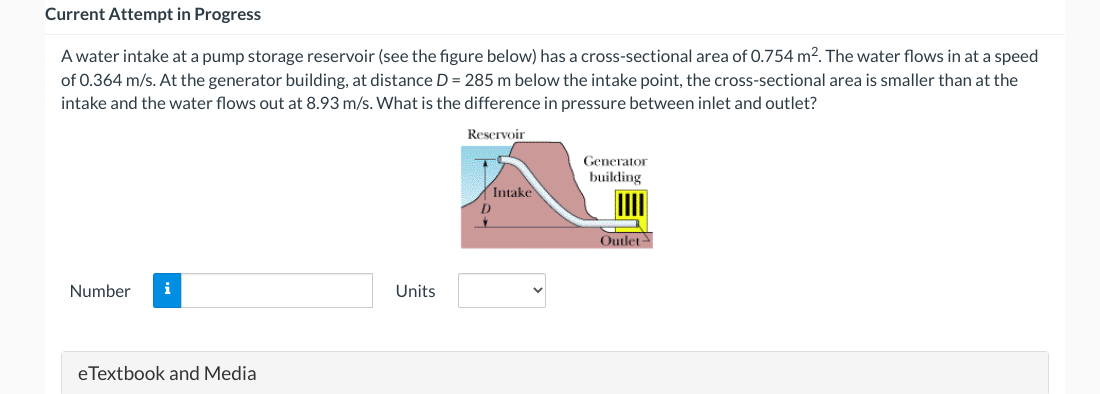 Solved A water intake at a pump storage reservoir (see the | Chegg.com